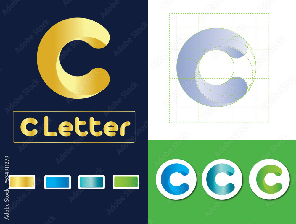 small c letter golden ratio logo Stock Vector | Adobe Stock