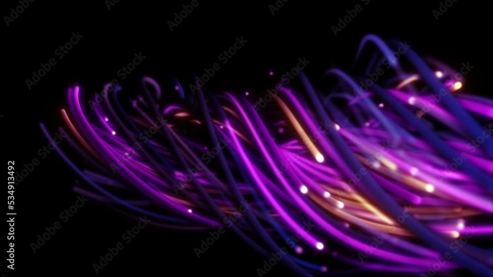 Colorful abstract background of strings, lines, ribbons, fibers or ...