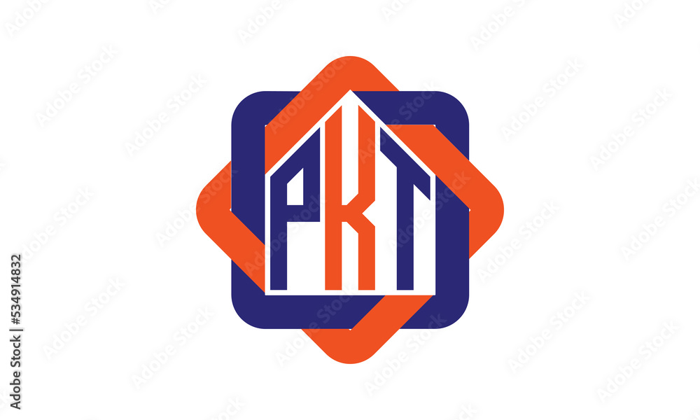 PKT three letter real estate logo with home icon logo design vector ...