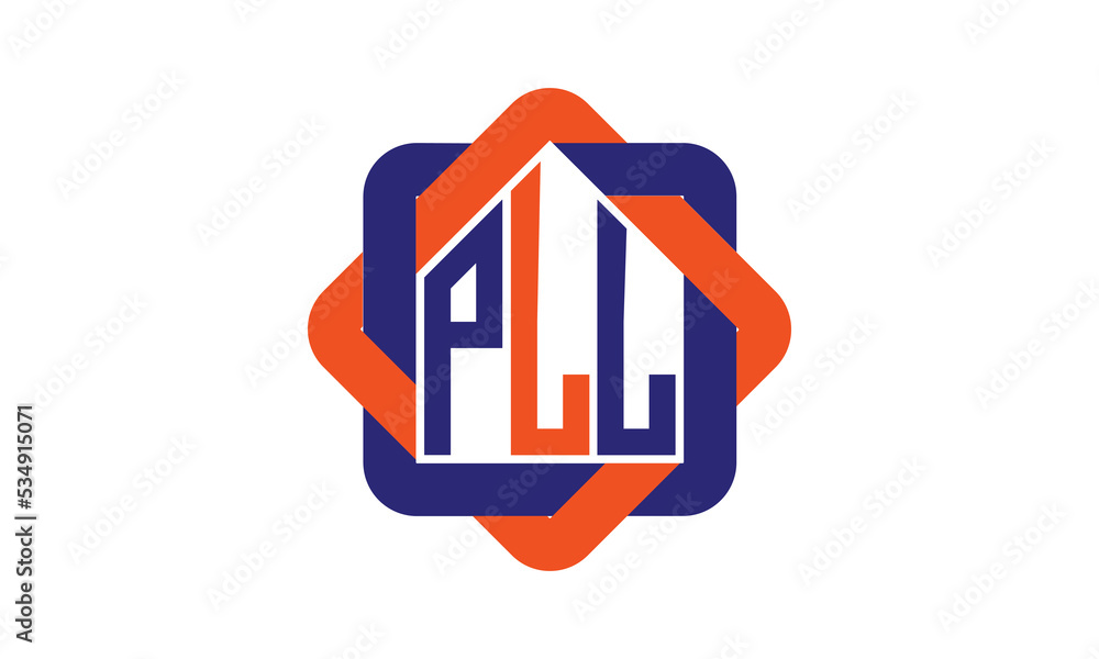 PLL three letter real estate logo with home icon logo design vector ...