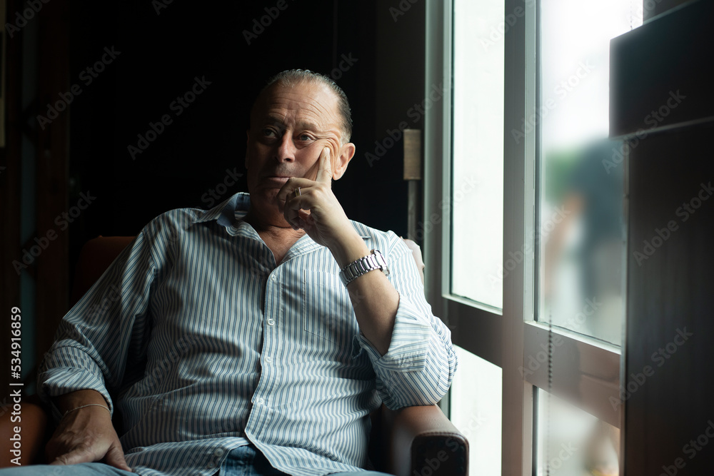 old man feeling depressed and stressed feeling sick and worried about ...