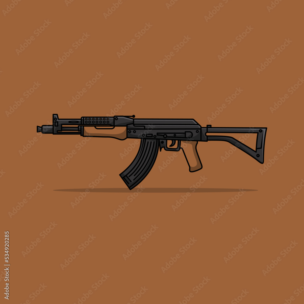LCT AK-47 G04 NV AEG Gun with Bullets Vector Illustration. Headshot ...