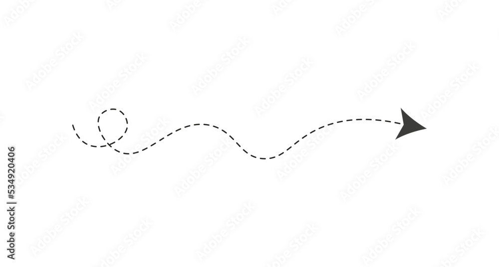 Dashed line arrow Stock Vector | Adobe Stock