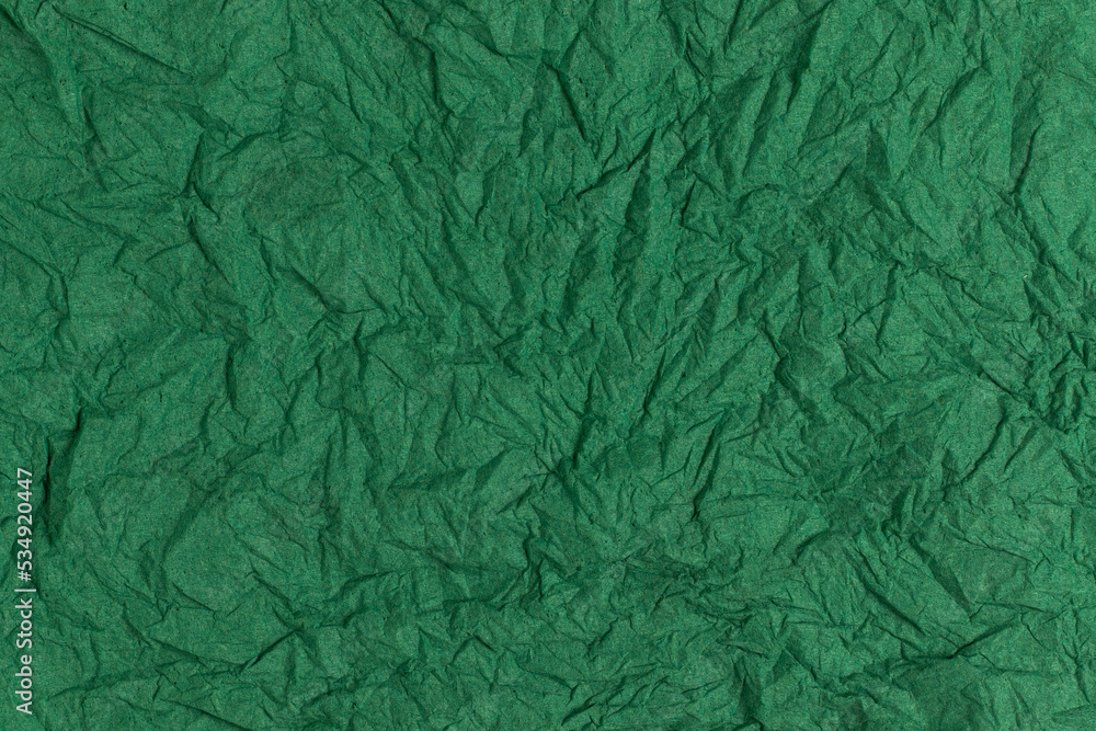 Green crumpled paper background. Full frame texture. Stock Photo ...