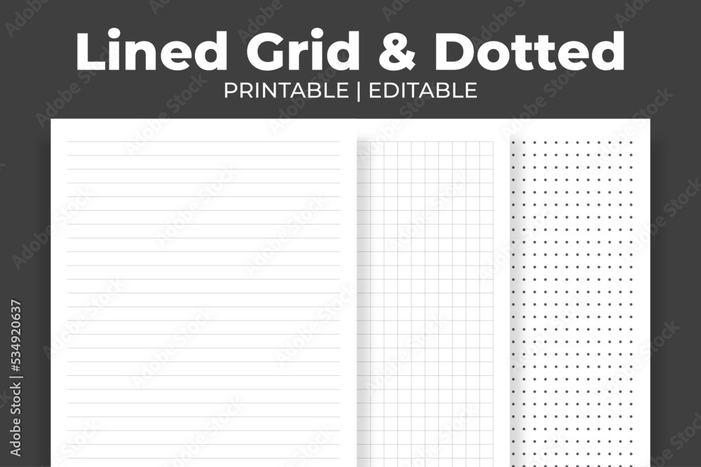 Lined Grid & Dotted Paper Stock Vector | Adobe Stock