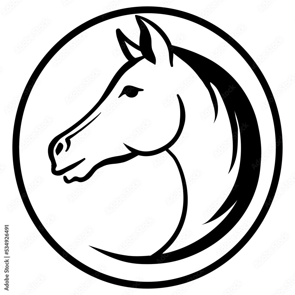 Horse head Continuous one line drawing art. Horse for logo, card ... Horse head Continuous one line drawing art. Horse for logo, card ...
