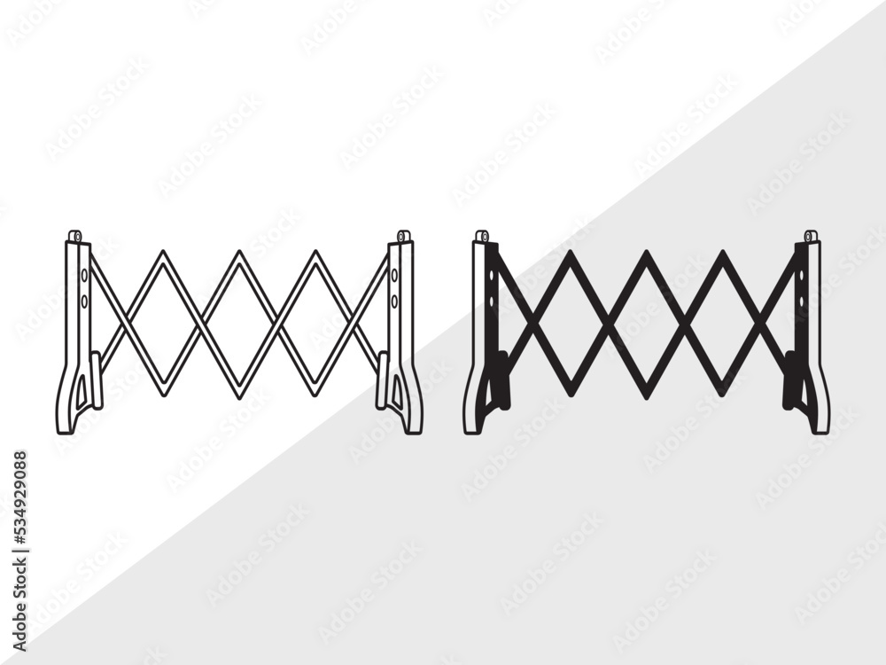 Vetor do Stock: Barricades SVG, Pedestrian Barricades Svg, Movable ...