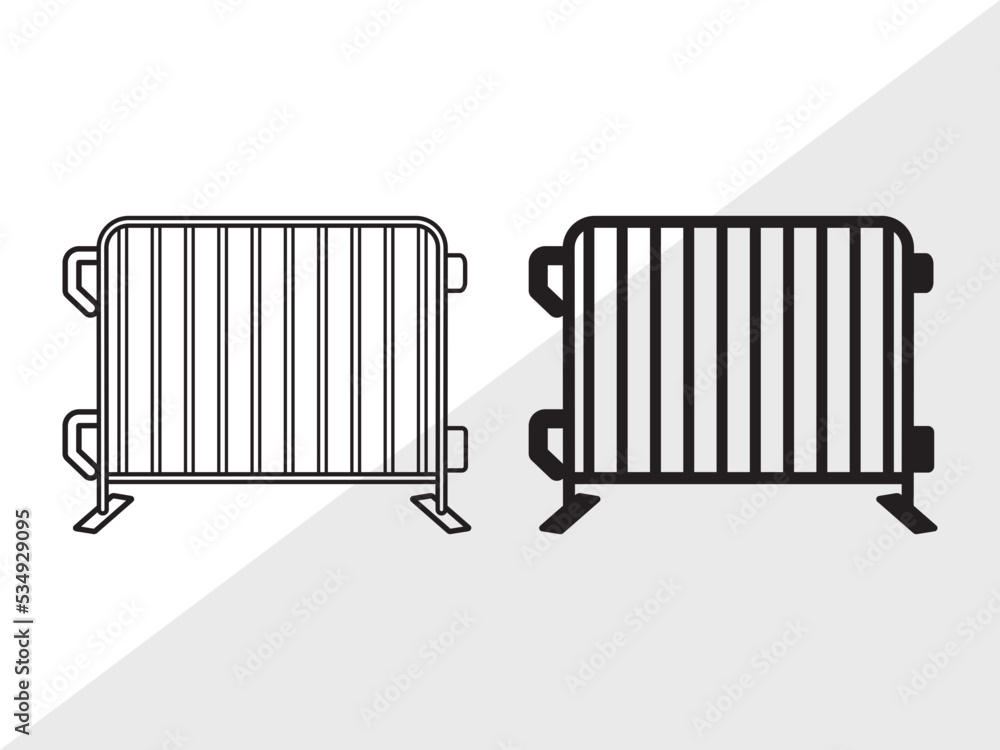 Vecteur Stock Barricades SVG, Pedestrian Barricades Svg, Movable Metal ...