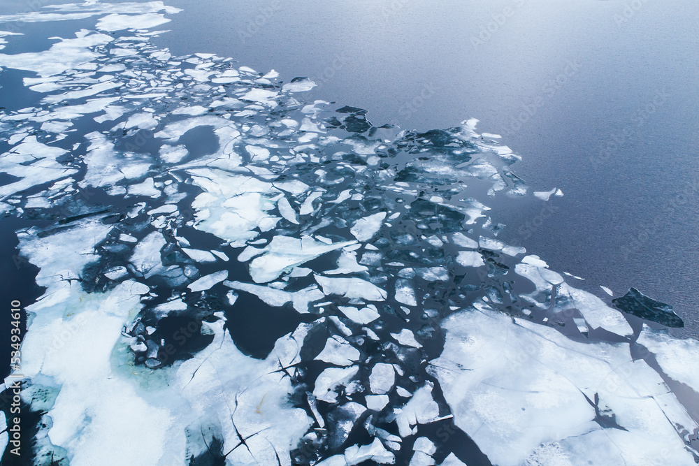 Open water fractured shelf ice from a melting glacier Stock-Foto ...