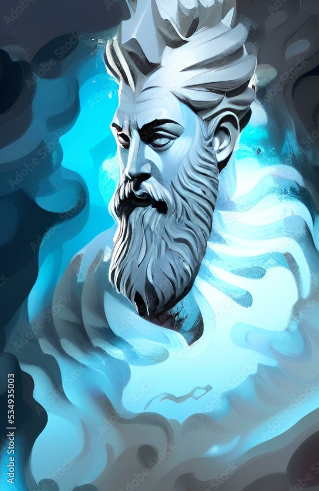 Drawing of Zeus. Antiquity. Greek God. Religion. Greek Pantheon. Stock ...