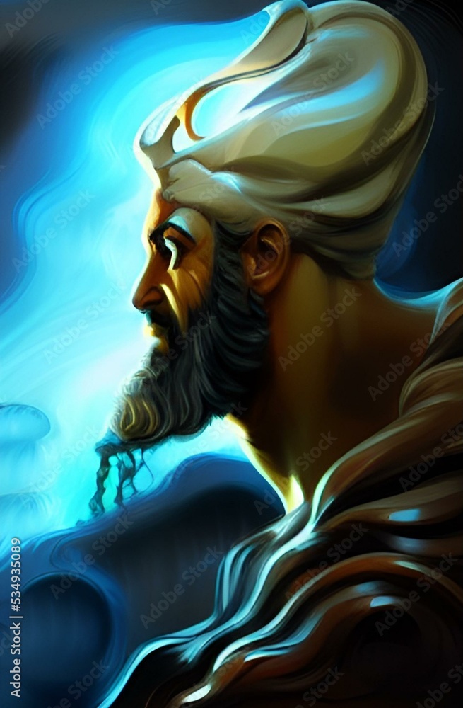 Drawing of Zeus. Antiquity. Greek God. Religion. Greek Pantheon. Stock ...