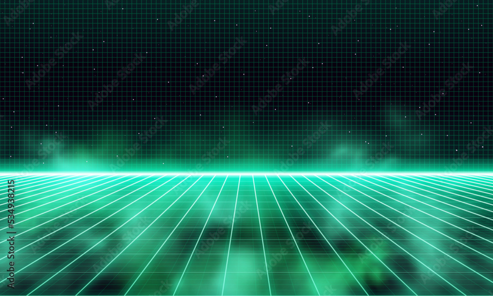 Retro cyberpunk style 80s Sci-Fi fog smoke. Futuristic with laser grid ... Retro cyberpunk style 80s Sci-Fi fog smoke. Futuristic with laser grid ...