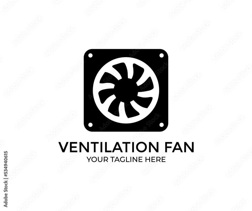 Large metal fan ventilator, Fan ventilator propeller logo design. Air ...