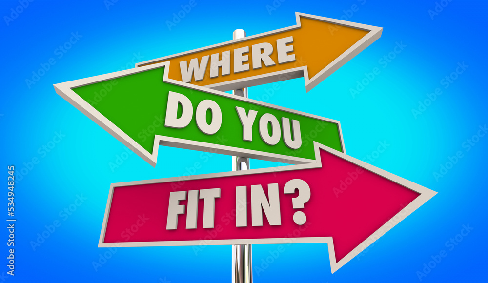 Where Do You Fit In Signs Direction Belong Join Feel Welcome 3d ...