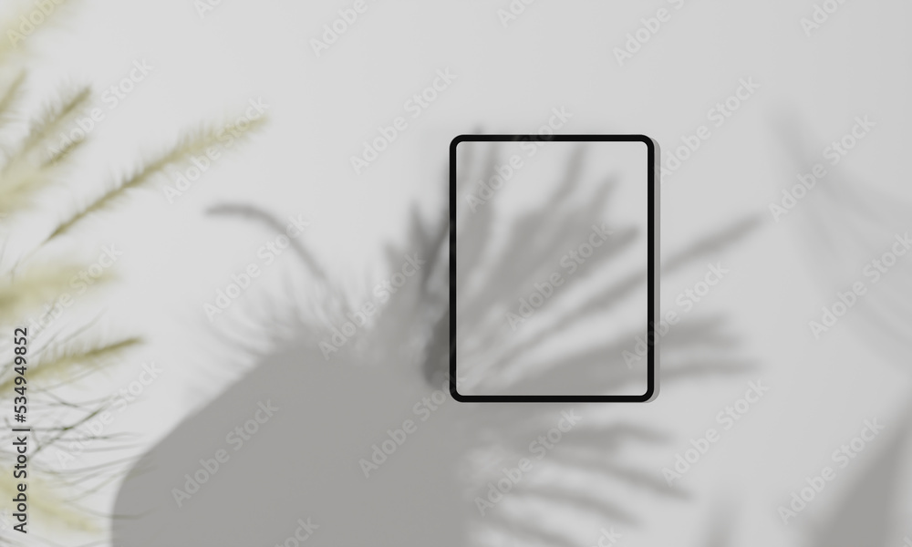 Top view with colorful background snd tree stand or podium on ...