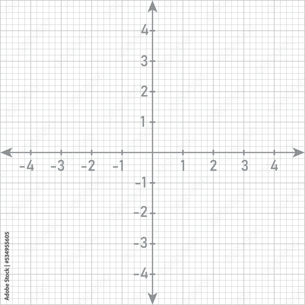 The Cartesian coordinate system in the plane. vector illustration ...