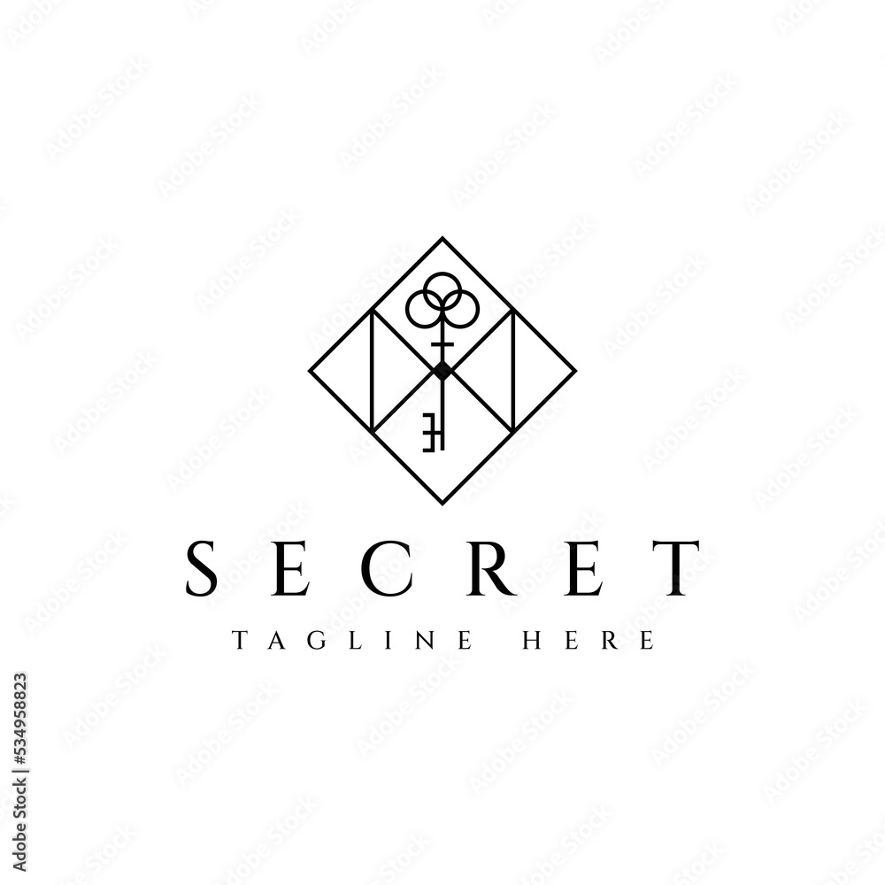 minimalist luxury key emblem badge logo design for real estate ...