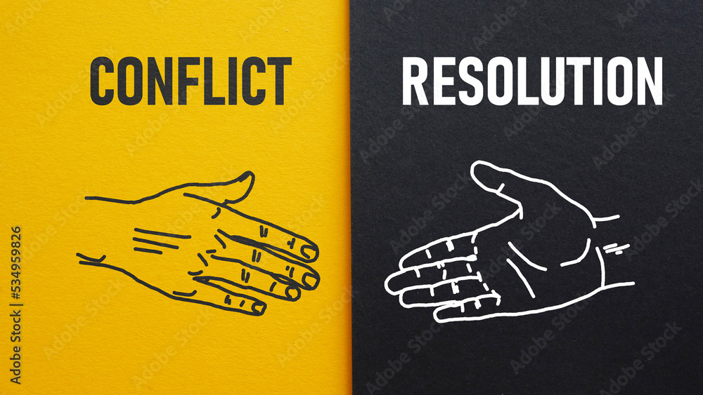 Conflict Resolution is shown using the text Stock Photo | Adobe Stock