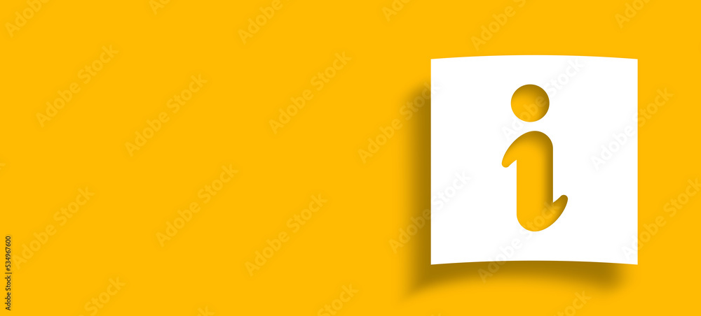 Note paper and information sign with copy space on panoramic yellow ...