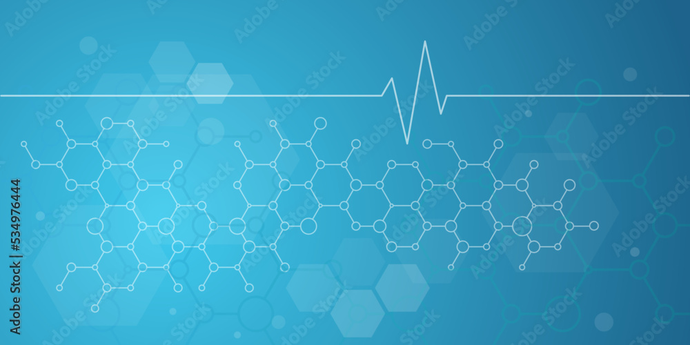Abstract medical background in flat style with icons. Template design ...