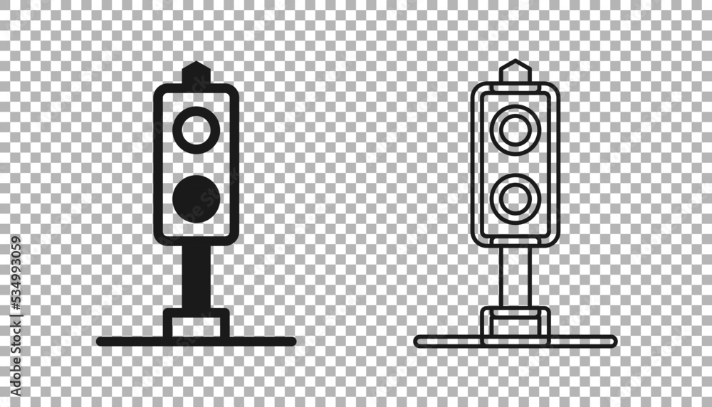 Black Train traffic light icon isolated on transparent background ...