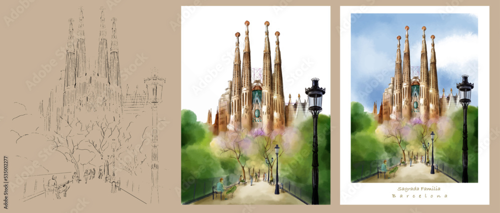 Sagrada Familia Barcelona Spain Coloring Page Sagrada Familia Gaudi