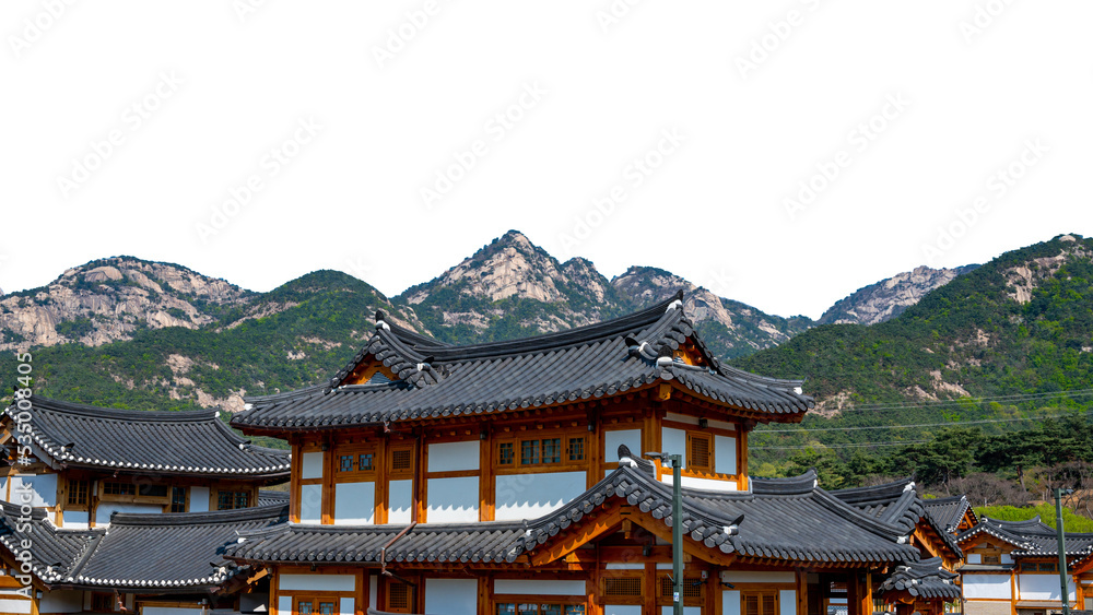 Eunpyeong Hanok Village on transparent background Stock Photo | Adobe Stock