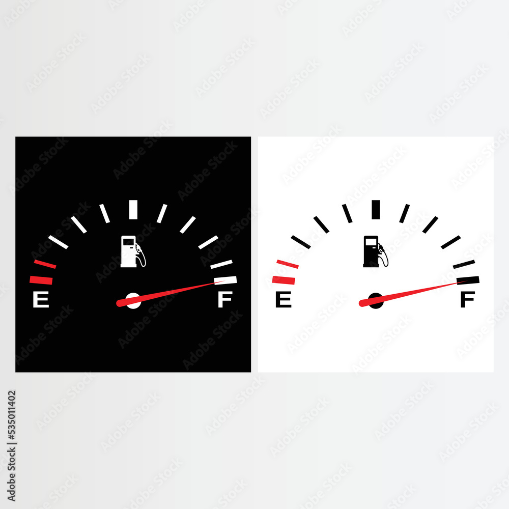 vector 3d realistic white gas full tank gauge.oil level bar on white ...