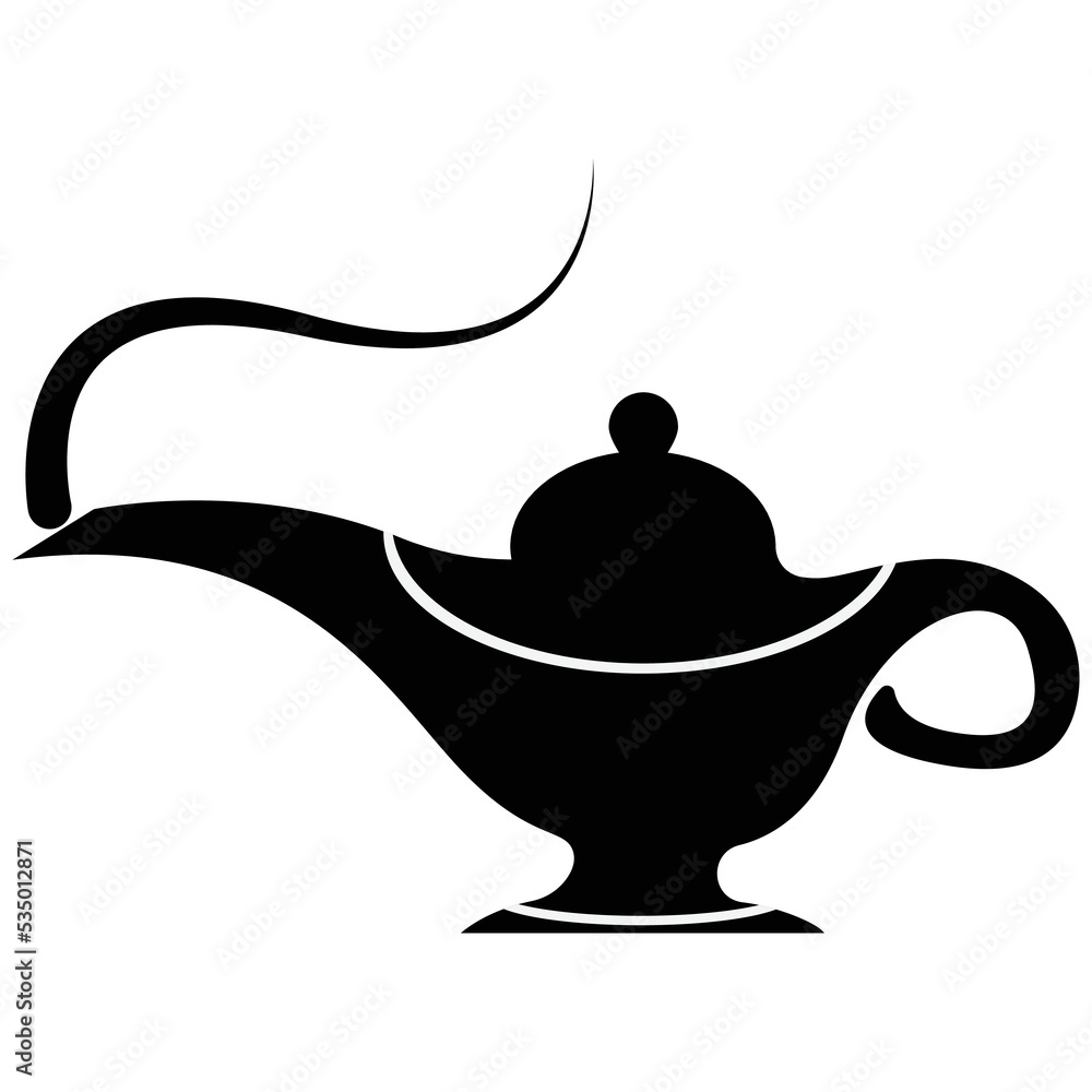 Aladdins Magic Lamp Vector Genie Magic Aladdin Lamp With White Smoke As