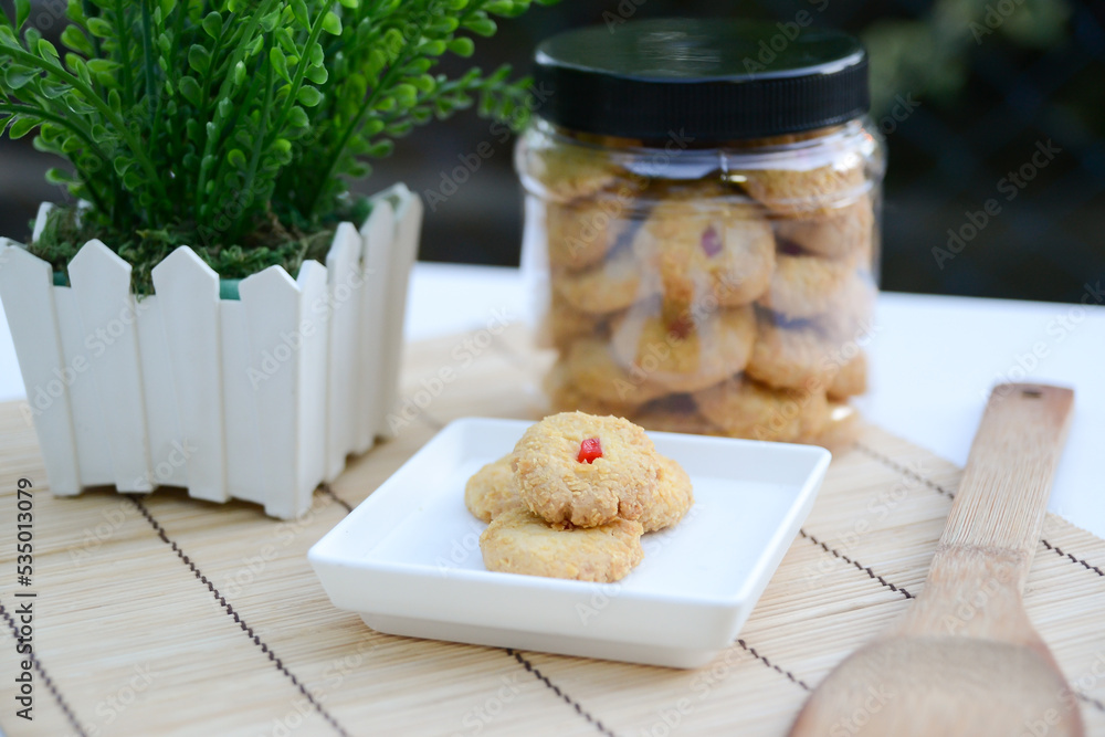 Homemade cookies call Kuih Samperit in Malay, is a traditional ...