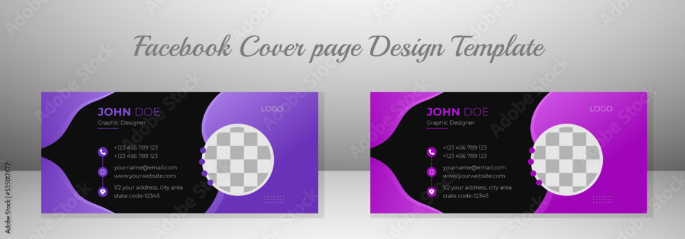 facebook, cover, page, template, modern, layout, design, corporate ...