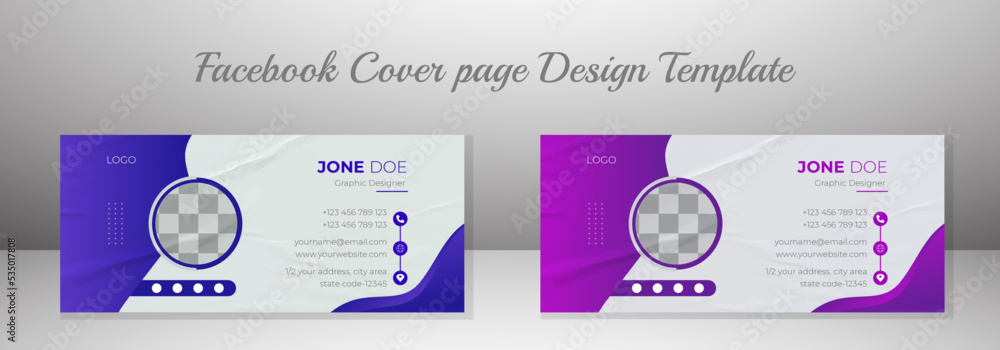 facebook, cover, page, template, modern, layout, design, corporate ...