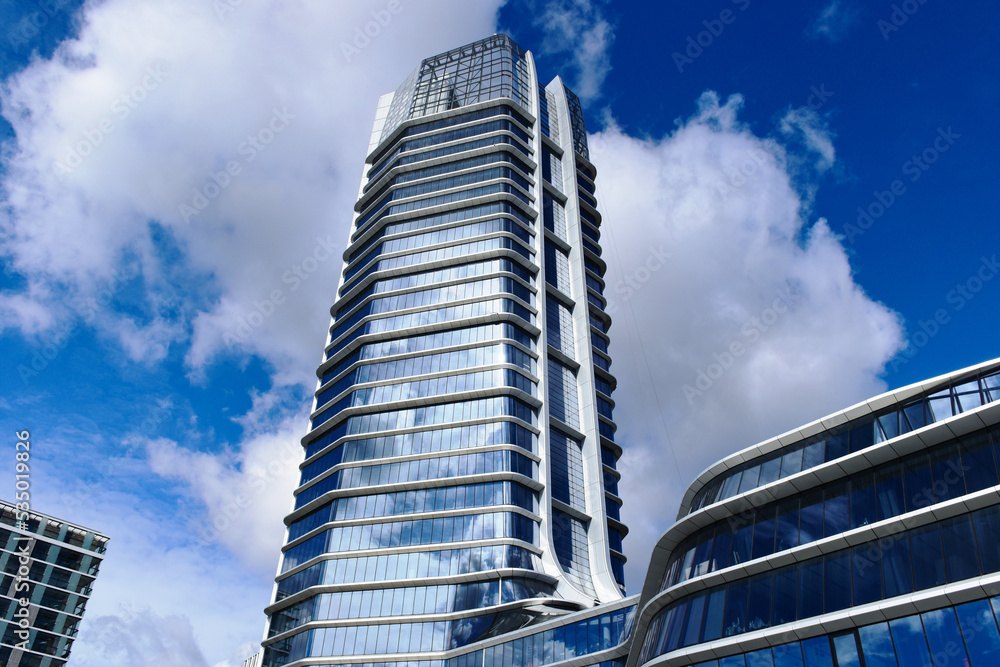 Budapest, Hungary - 10.02.2022: the MOL tower and campus. aluminum and ...