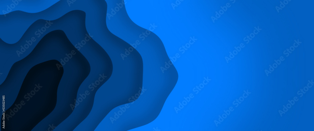 Abstract blue paper cut background with simple shapes. 3D abstract ...