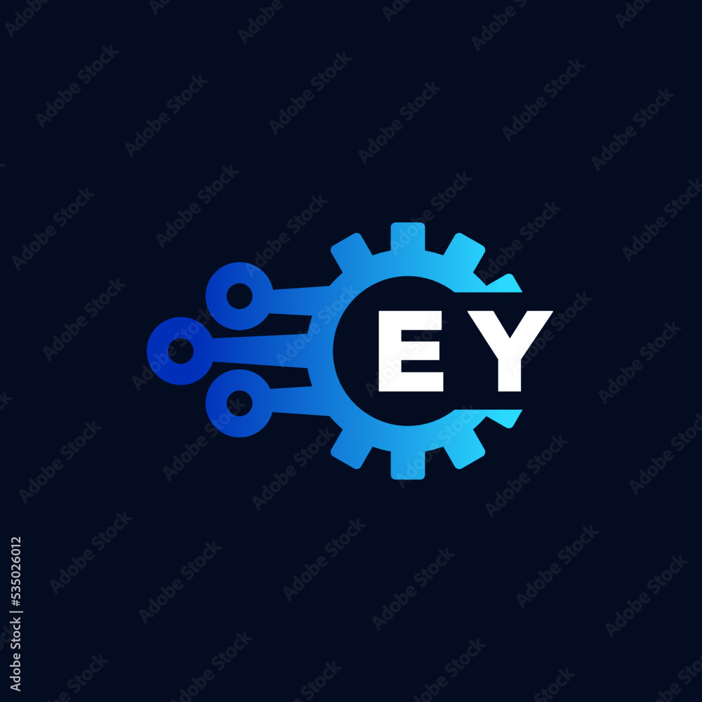 Initial EY Modern gear logo template logo icon Vector Image Stock ...