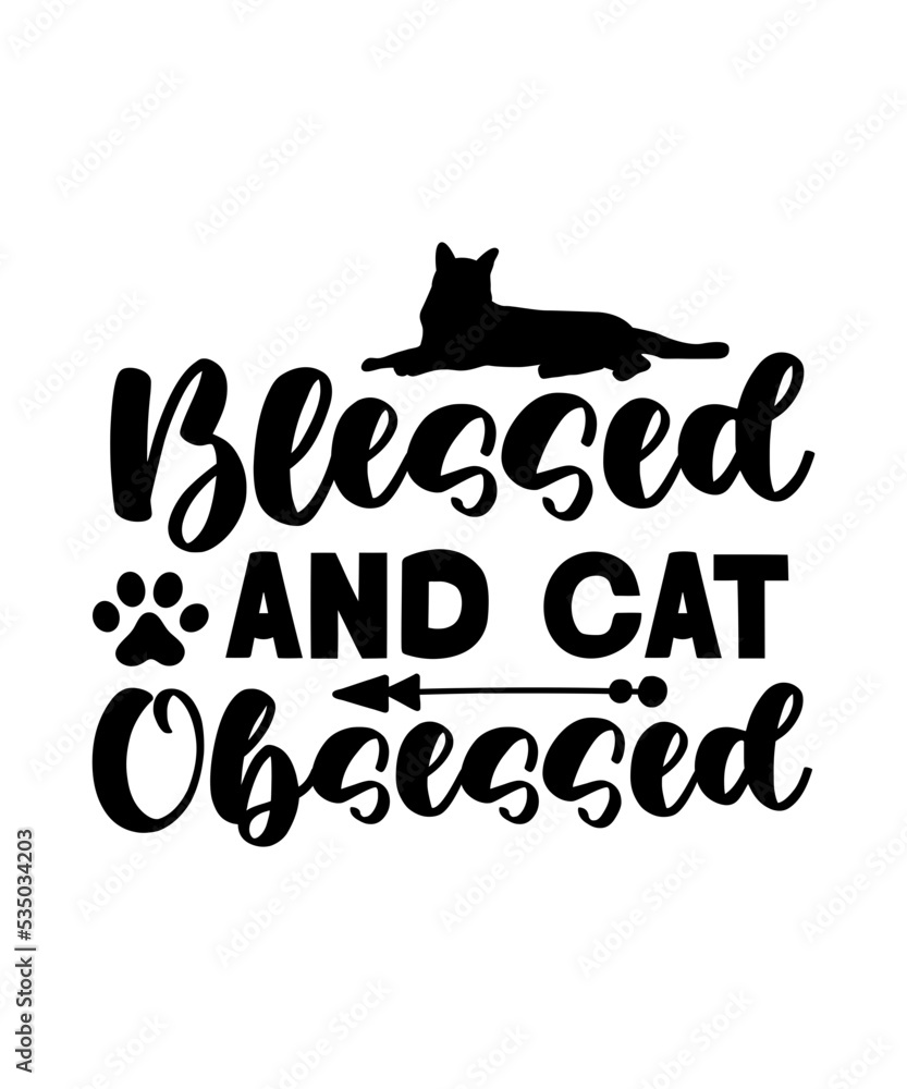 Vetor de Funny Cat SVG Bundle, Cat SVG, Kitten SVG, Cat lady svg, crazy ...