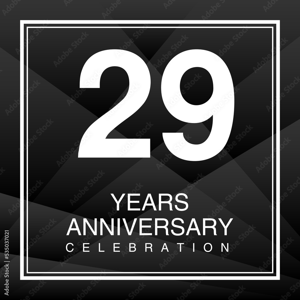 29 Year Anniversary Celebration Logo Vector On Red Background, 29 ...