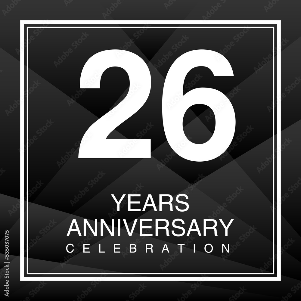 26 Year Anniversary Celebration Logo Vector On Red Background, 26 ...