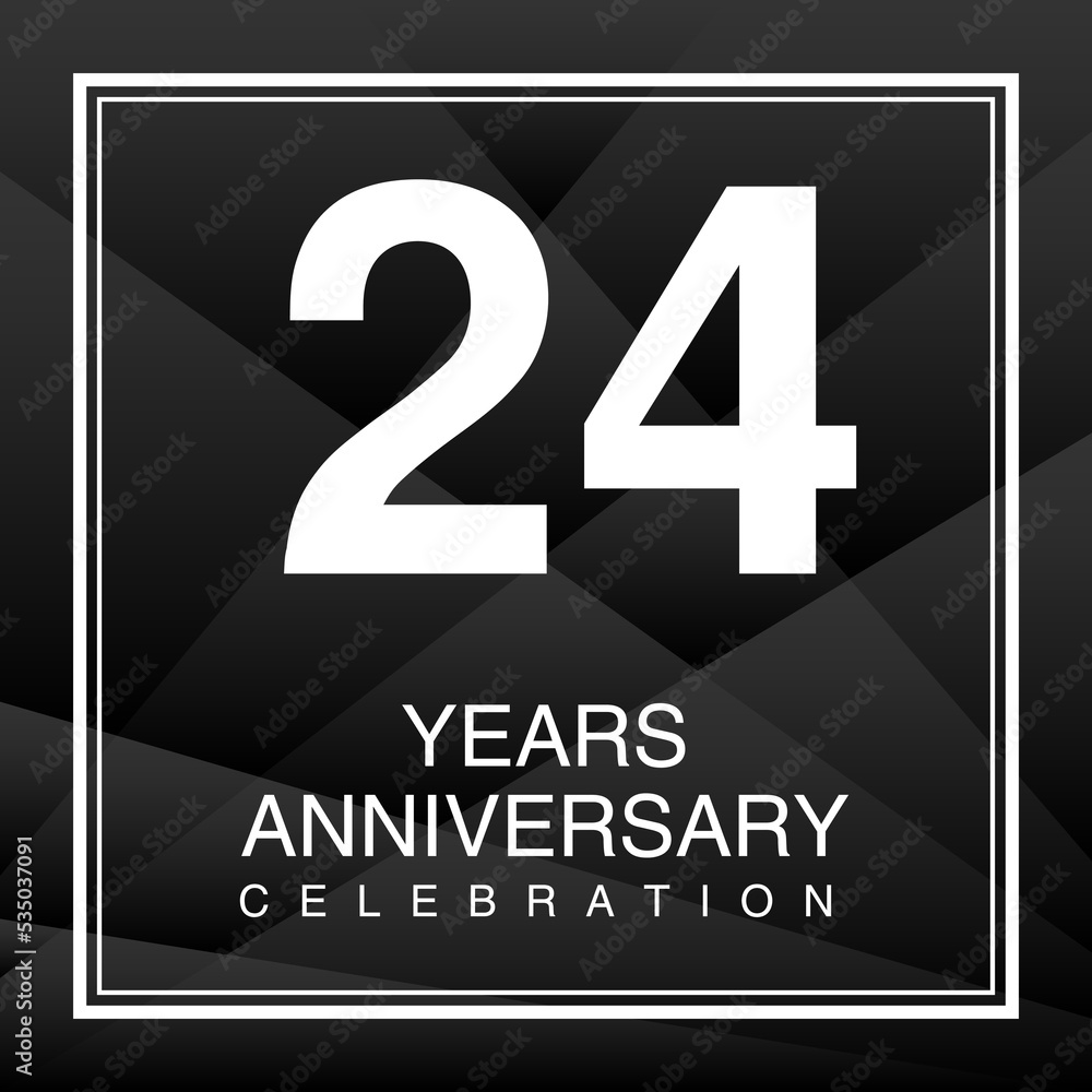 24 Year Anniversary Celebration Logo Vector On Red Background, 24 ...