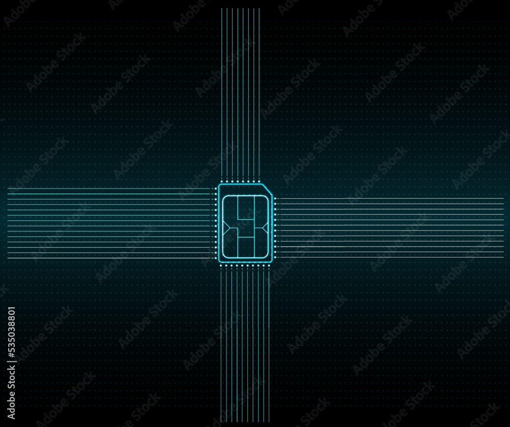 Embedded SIM concept. New mobile communication technology. Concept for ...