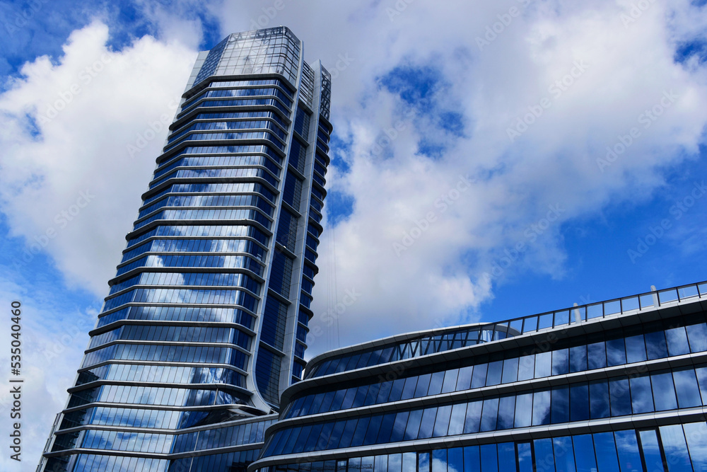 Budapest, Hungary - 10.02.2022: the MOL tower. aluminum and glass ...