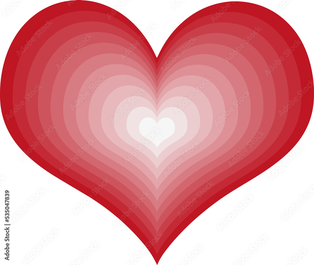 Gradient red heart shape. Isolated png illustration, transparent ...