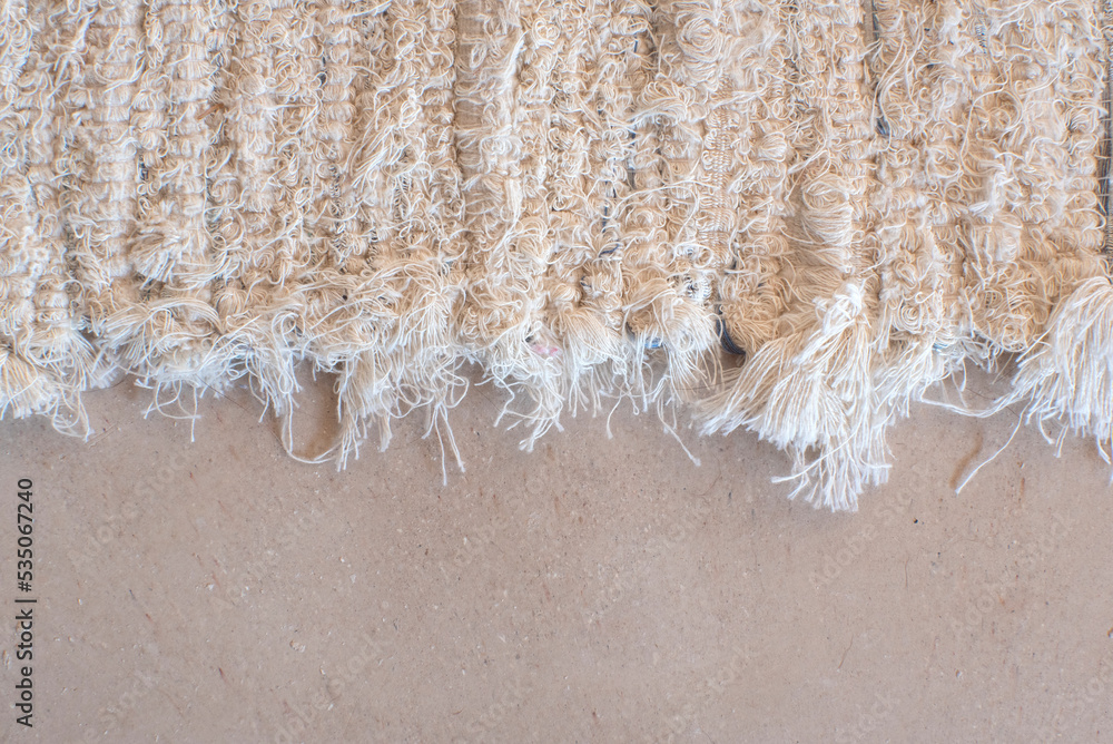 Detalle de alfombra, textura con hilos i tonos beige Stock Photo ...