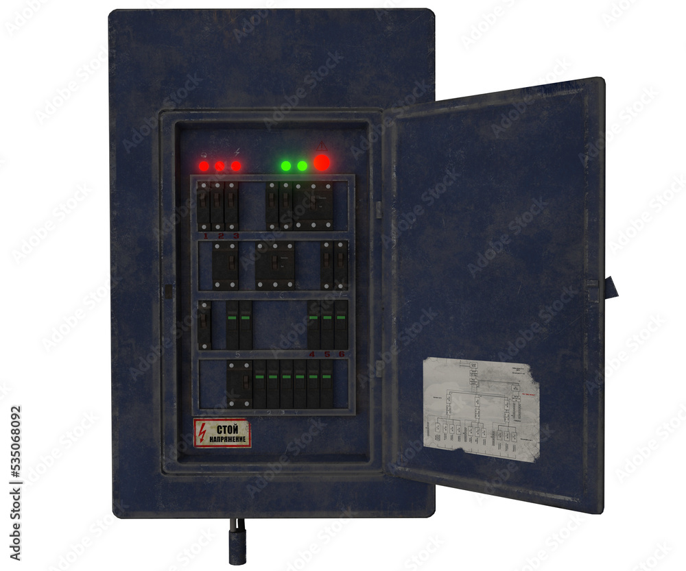 Realistic fuse box 3d render, electricity concept Stock Illustration | Adobe Stock