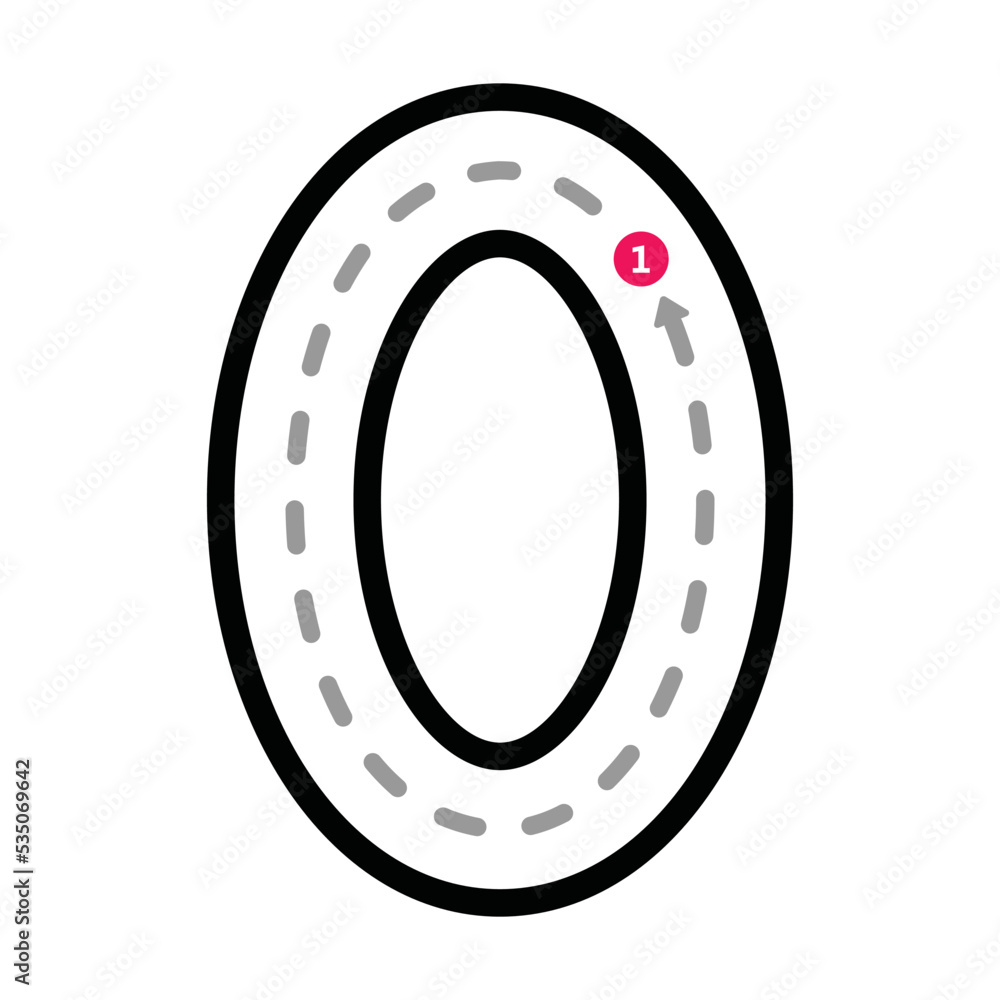 Tracing Alphabet uppercase capital letter O prewriting dotted line ...