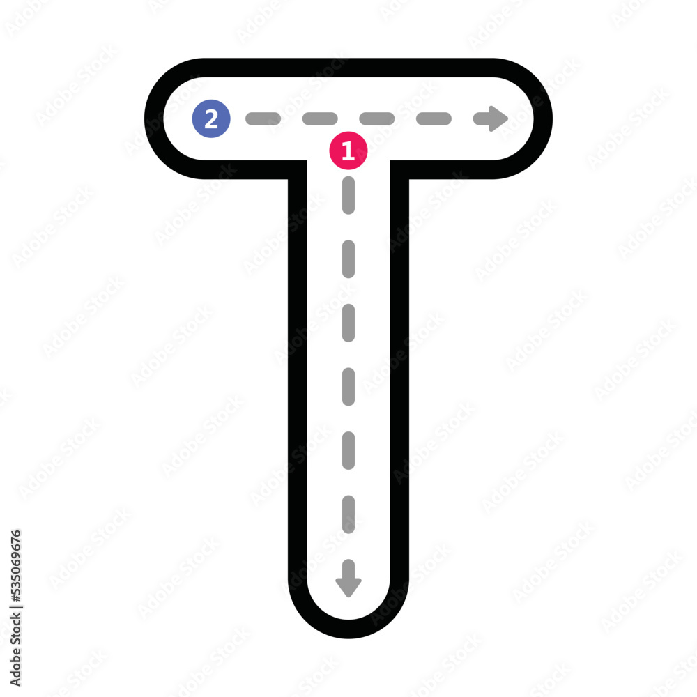 Tracing Alphabet uppercase capital letter T prewriting dotted line ...