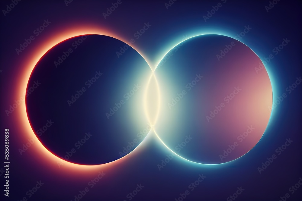 two tone neon color motion graphic on isolated background. Blue and ...
