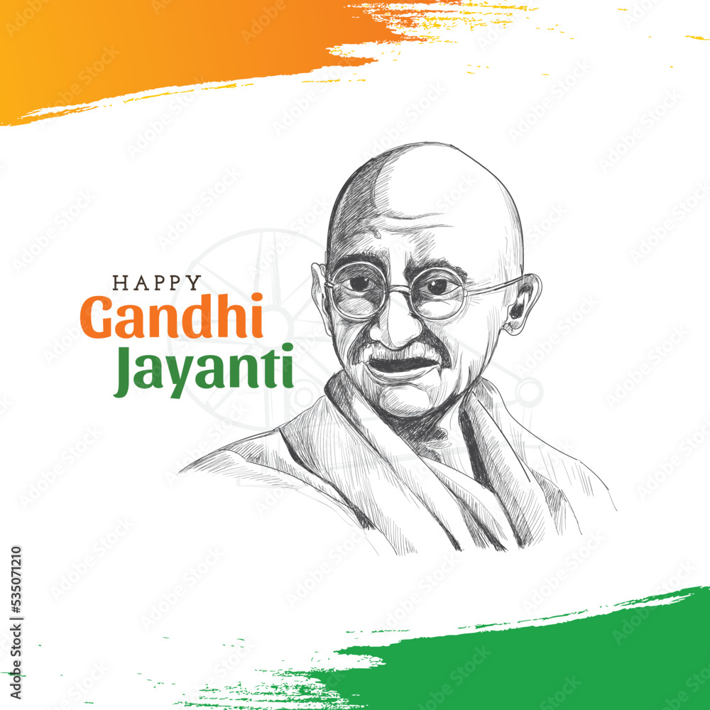 Holiday, India, Mahatma Gandhi's birthday, October 2, illustration of ...