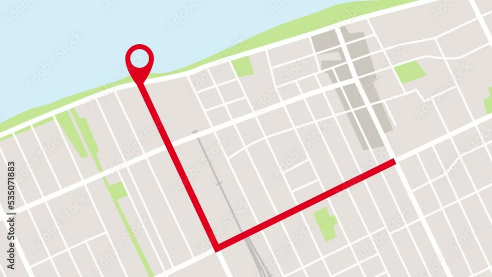 Digital wonderful 4K animation of Detroit of point of destination. GPS ...