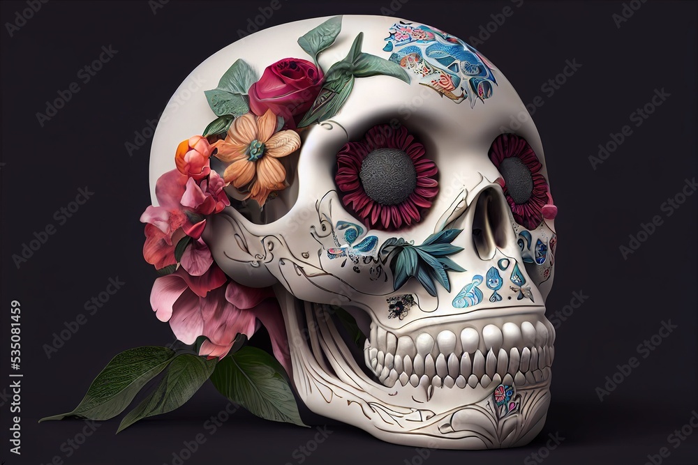 Calavera (Sugar Skull) for Dia de Los Muertos (Day of the dead ...